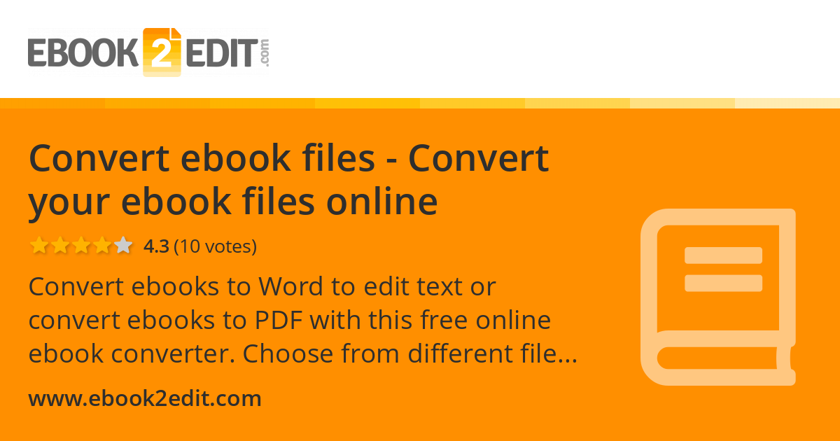 Convert ebook files - Convert your ebook files online